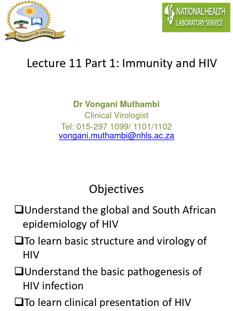 2019 Lecture 11 HIV Part 1 | PDF | Hiv | T Helper Cell