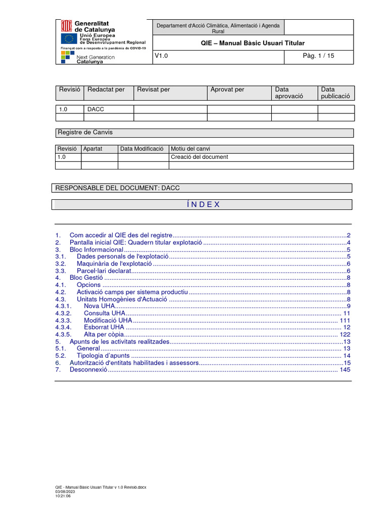 QIE Manual Basic Usuari Titular | PDF