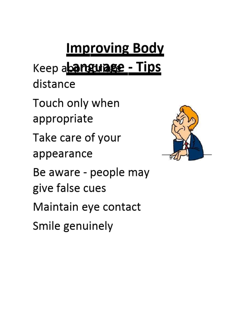 Improving Body Language - Tips | PDF