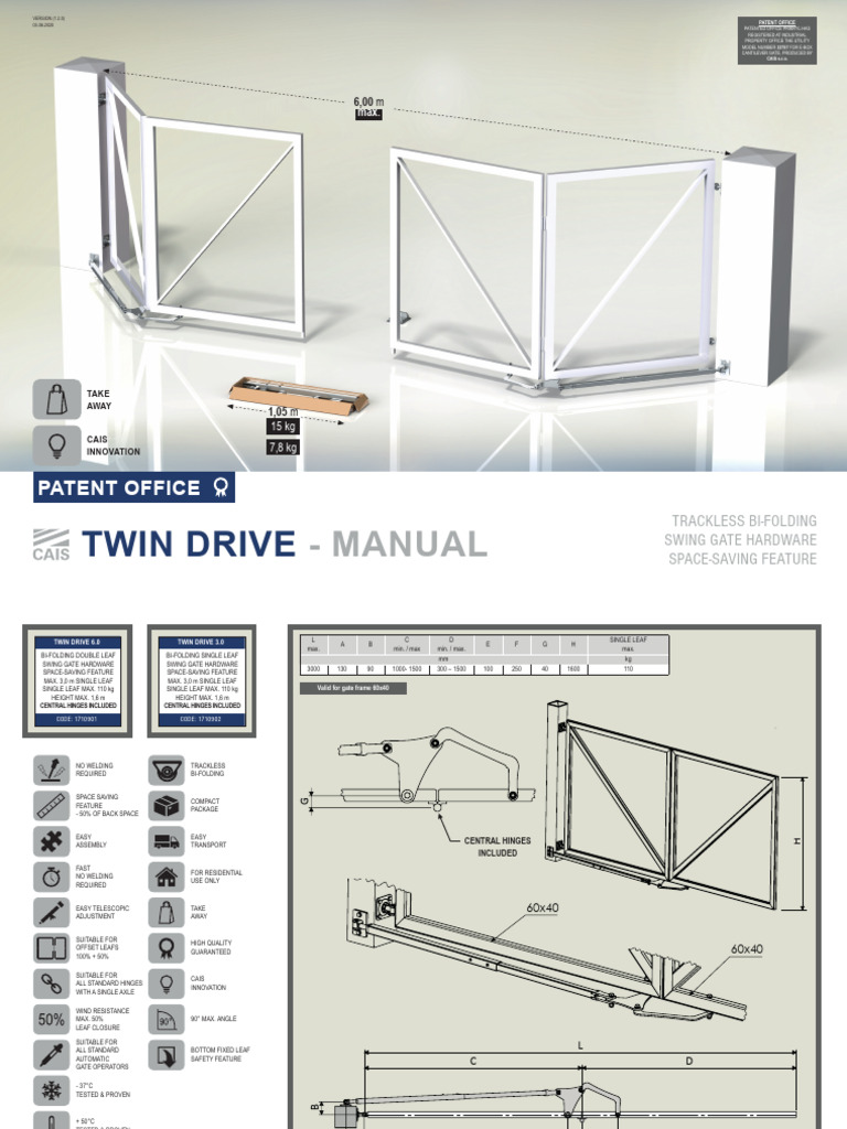 Twin Drive Bi-Fold Gate Manual | PDF | Car | Transport