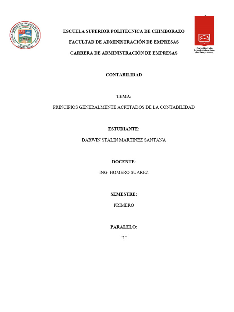 Principios Generalmente Aceptados | PDF | Contabilidad | Estado financiero