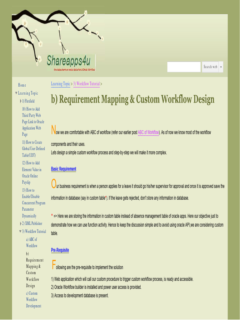2-Requirement Mapping & Custom Workflow Design - Shareapps4u | PDF | Databases | Internet & Web