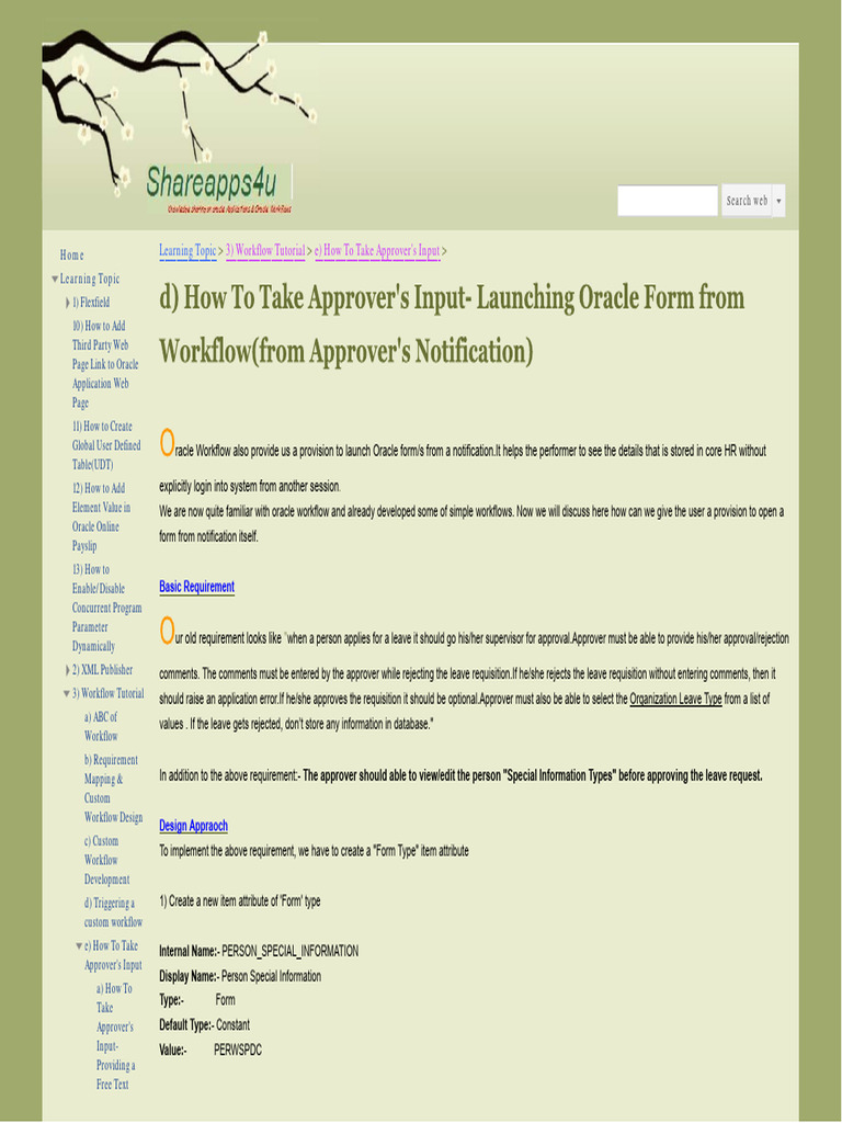 8 - How To Take Approver's Input - Launching Oracle Form From Workflow (From Approver's ...