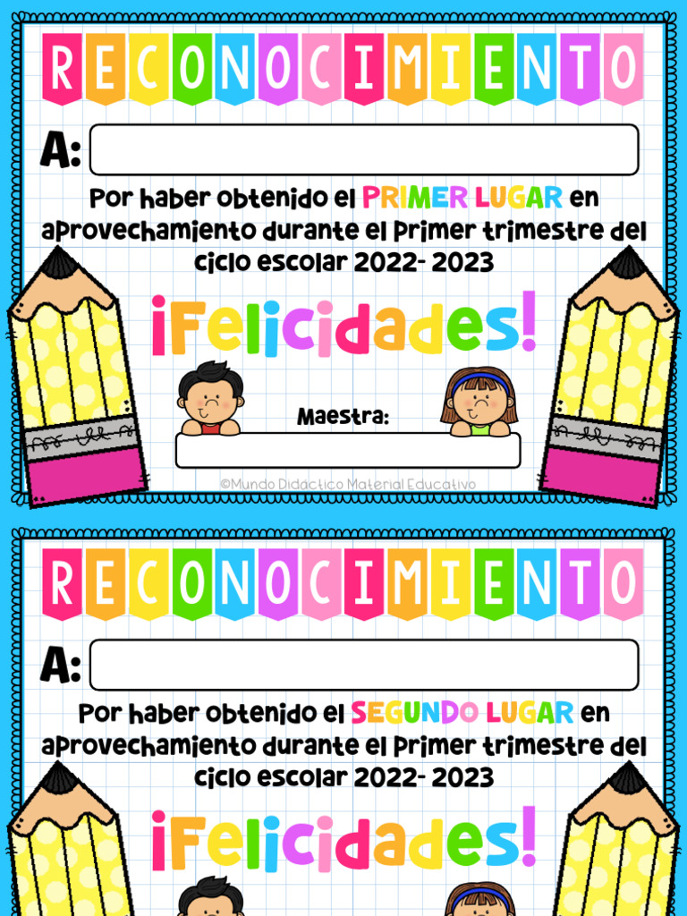 Reconocimientos Primer Trim | PDF