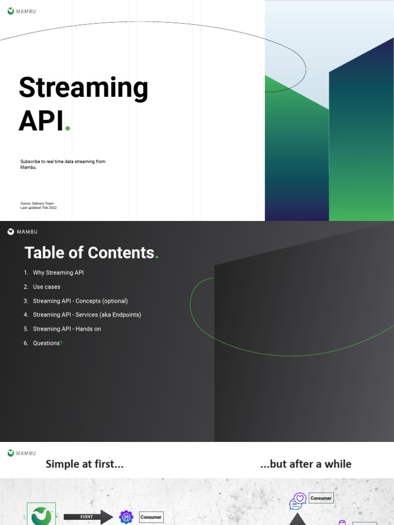 Technical Webinar5 - Streaming API | PDF | Real Time Computing | Streaming Media