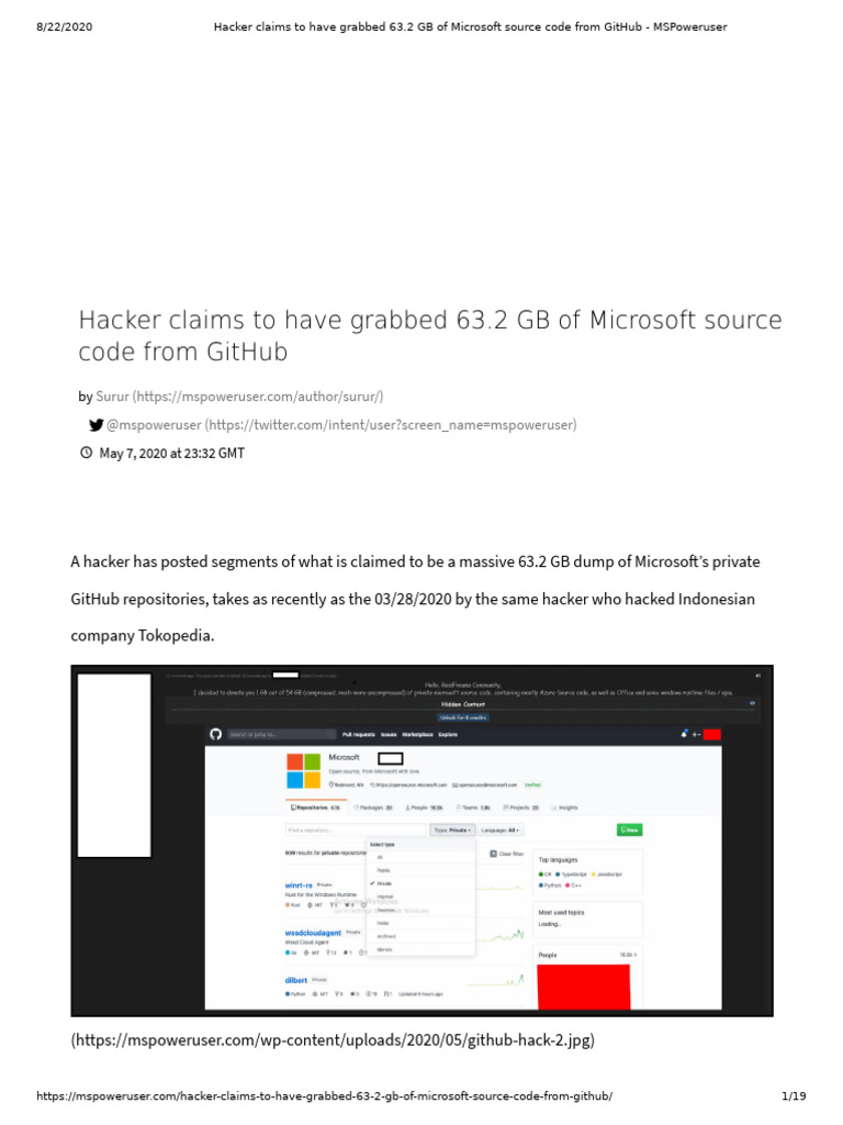 Hacker Claims To Have Grabbed 63.2 GB of Microsoft Source Code From ...