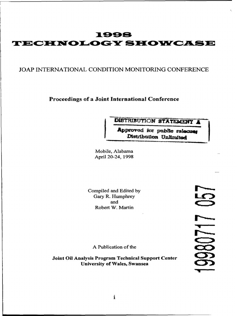 1998 JOAP International Condition Monitoring Conference | Download Free ...