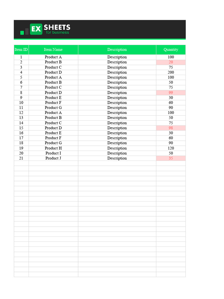 Stock Inventory Control Template Pdf