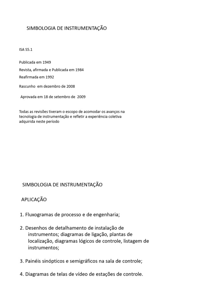 Simbolos de Instrumentacao - Norma - ISA - 5.1 | PDF