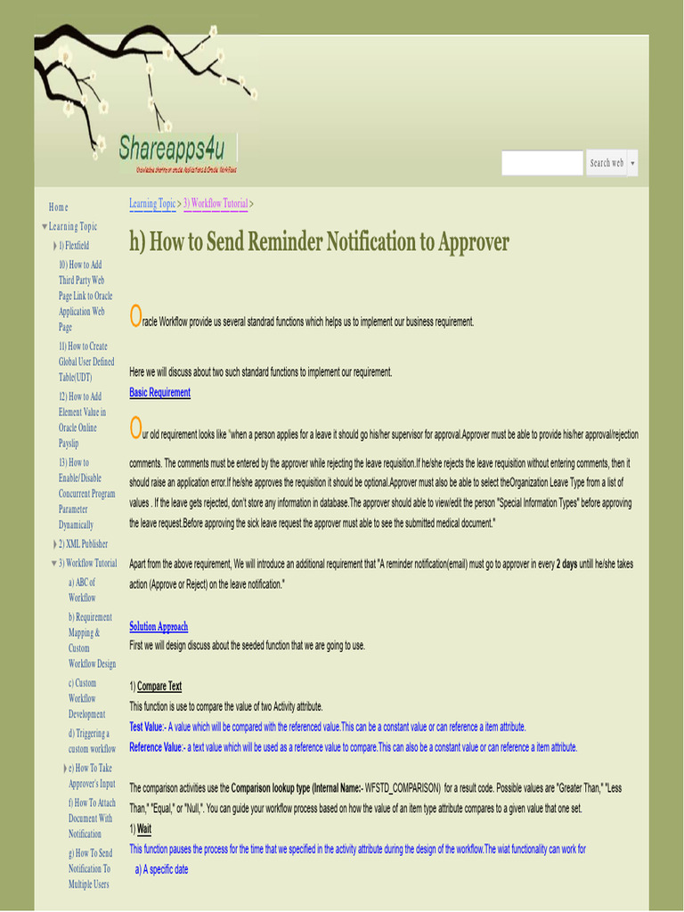 11 - How To Send Reminder Notification To Approver - Shareapps4u | PDF ...