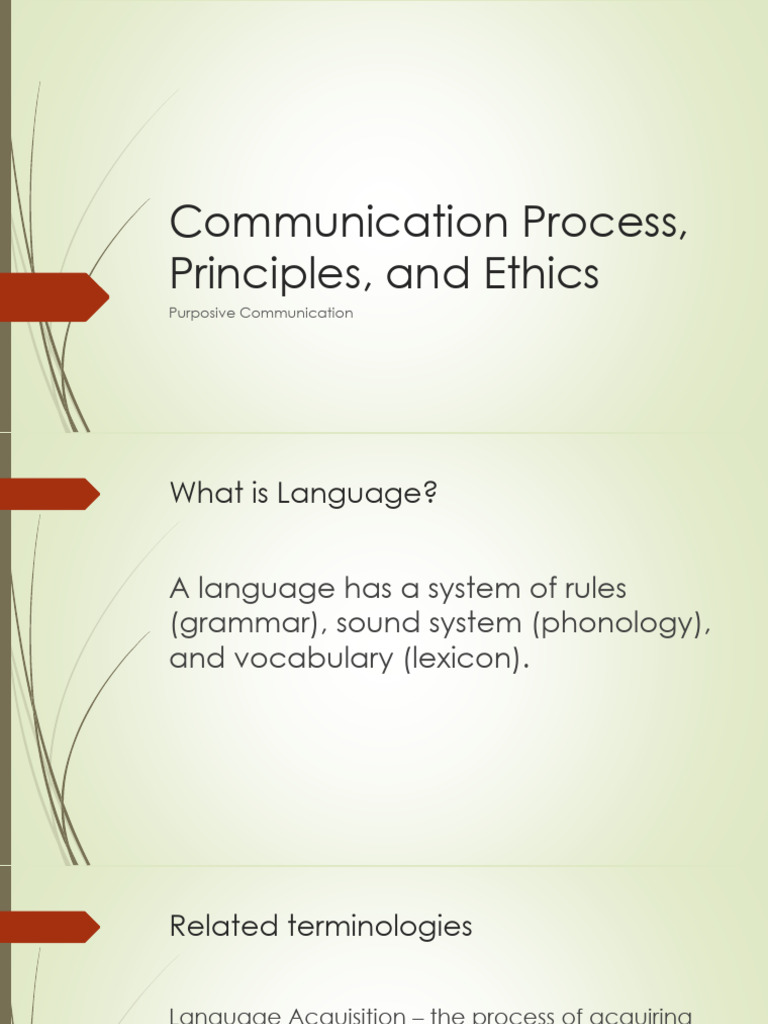 Communication Process Principles and Ethics | PDF