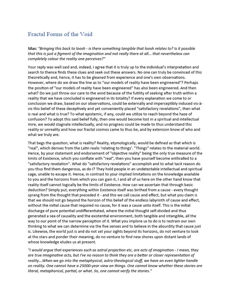Fractal Forms of The Void | PDF | Thought | Knowledge