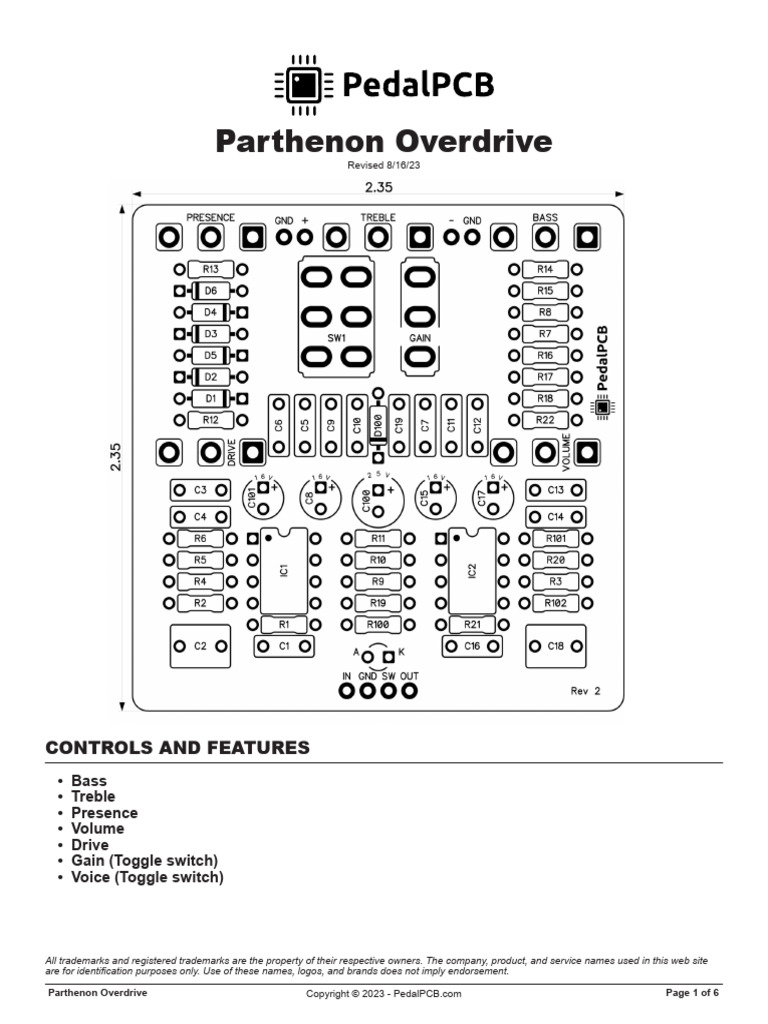 Parthenon PedalPCB | PDF | Electrical Components | Electricity