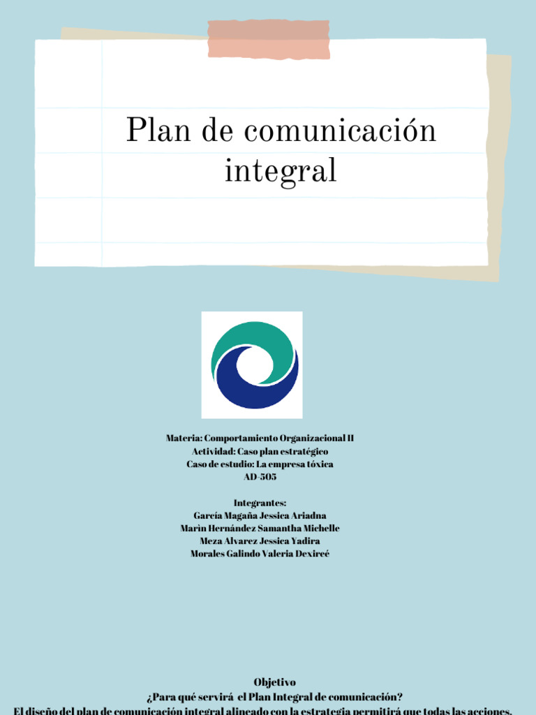 Plan de Comunicación Integral | PDF | Comunicación | Business