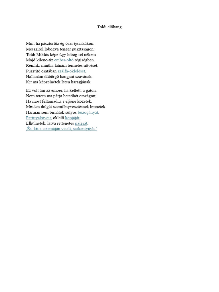 Toldi Előhang | PDF