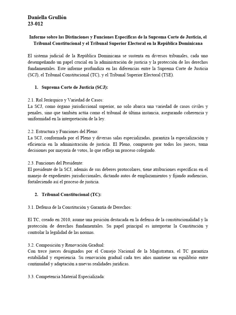 Informe. | PDF | Judicaturas | Juez