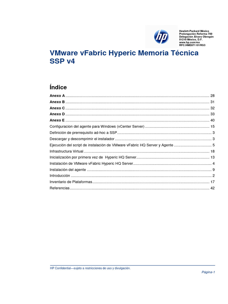Formato HP - Hyperic Memoria Técnica SSP v4 | PDF | Hewlett Packard | V ...