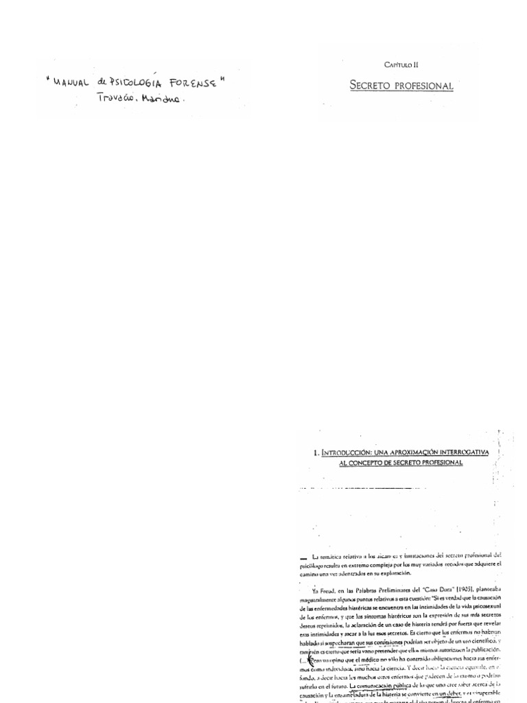 Travacio, Mariana. Manual de Psicología Forense. Cap. 2. Secreto Profesional | PDF
