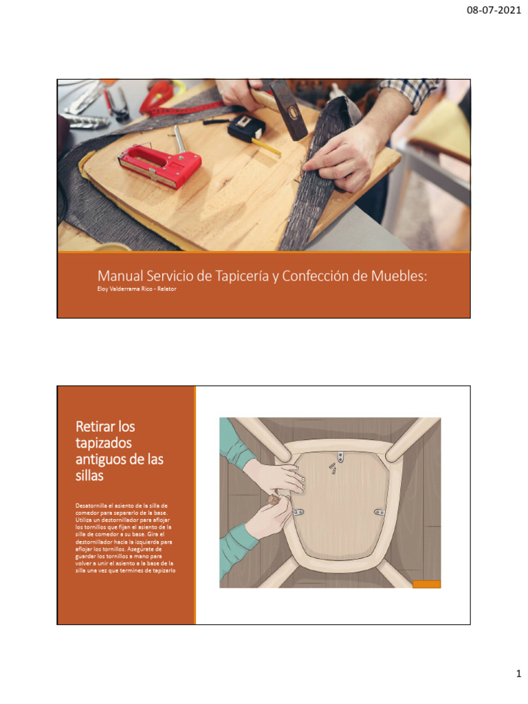 Manual Servicio de Tapiceria | PDF | Tornillo | Bienes manufacturados
