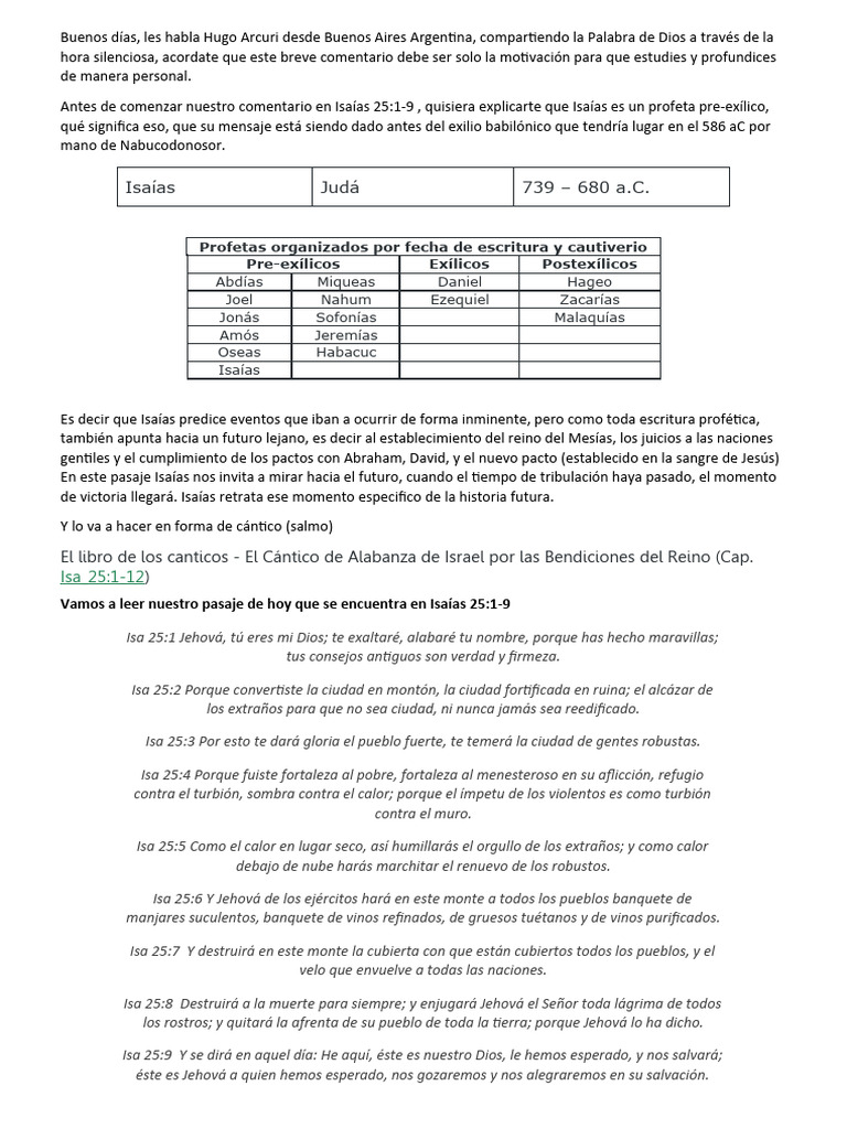 Devocional Isa 25.1-9 | PDF