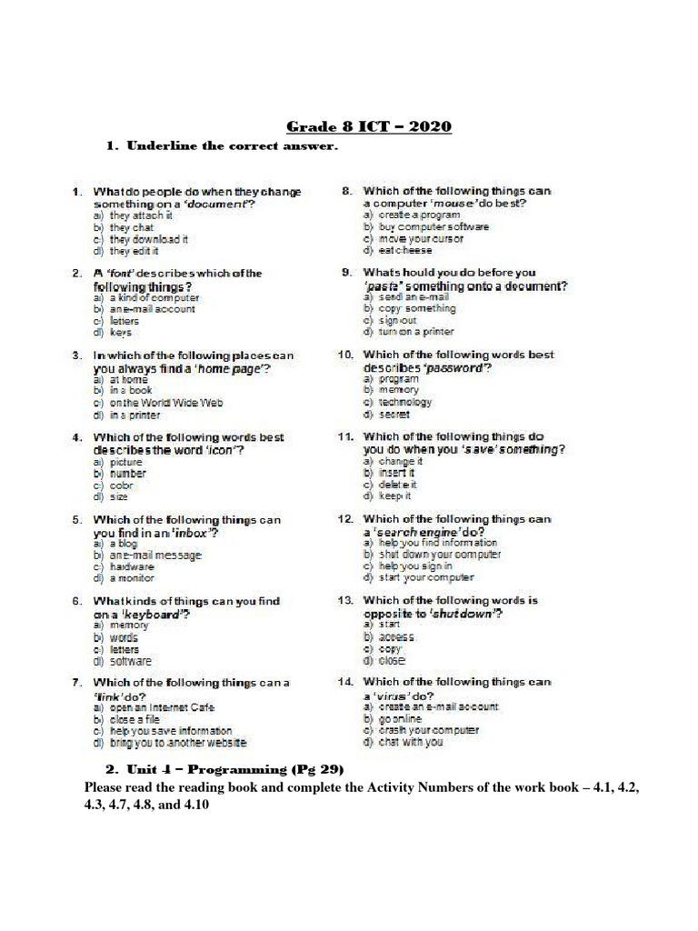 Grade 8 - SP - ICT | PDF | Computers