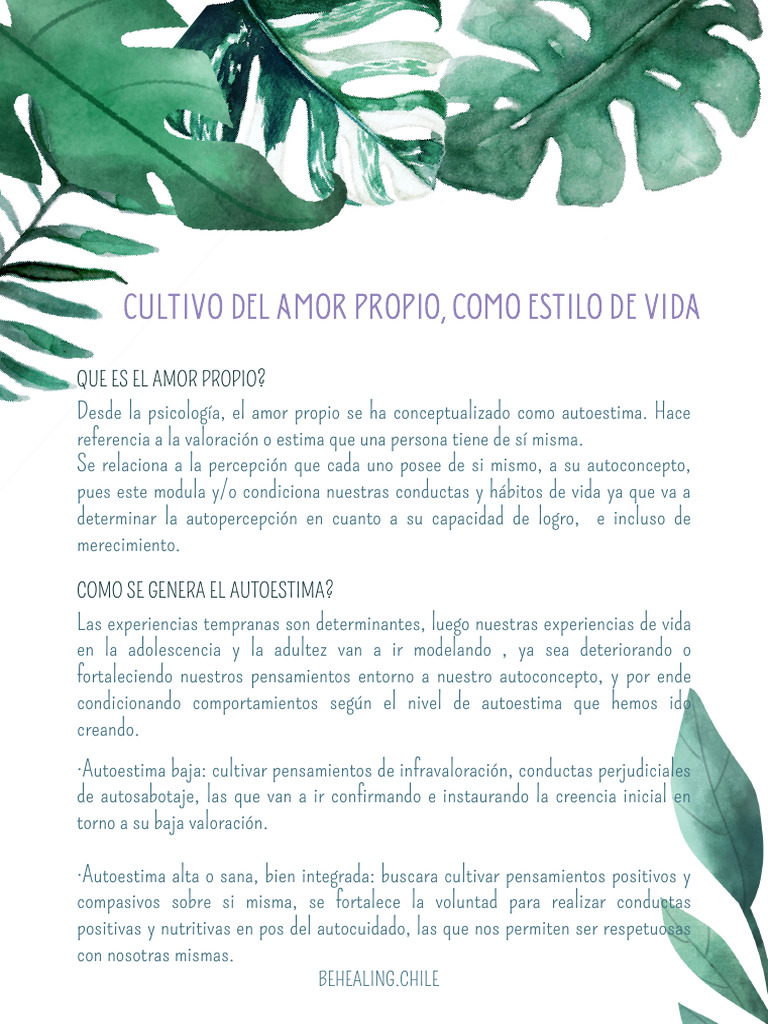 Cultivando Amor Propio Diariamente | PDF | Autoestima | Amor