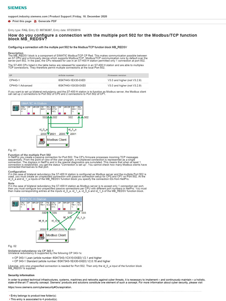 en - How Do You Configure A Connection With The Multiple Port 502 | PDF | Transmission Control ...