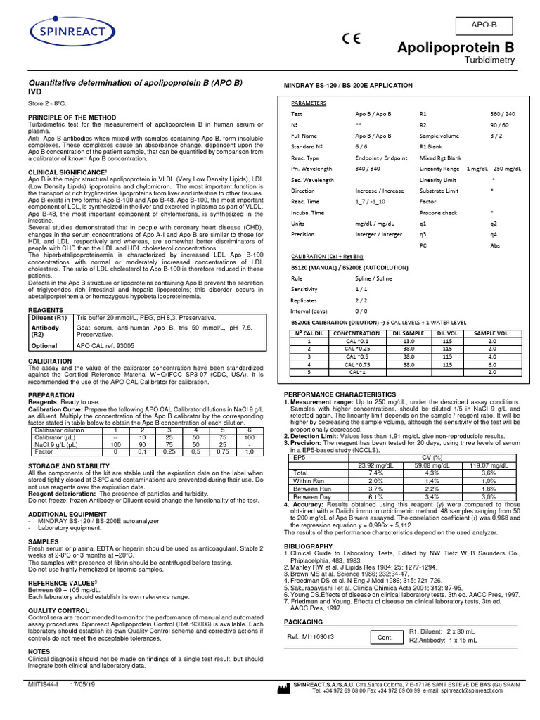 Apo B | Download Free PDF | Lipoprotein | Cholesterol