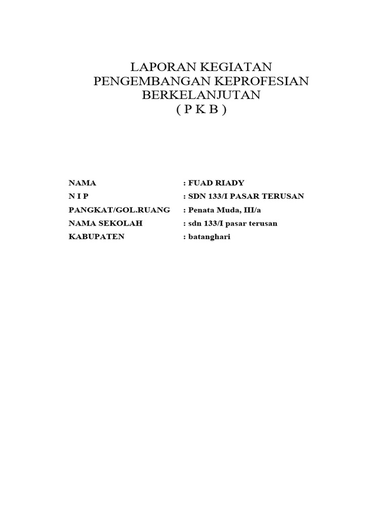 Laporan-Kegiatan-Pkb Fuad | PDF | Karier & Perkembangan | Bisnis