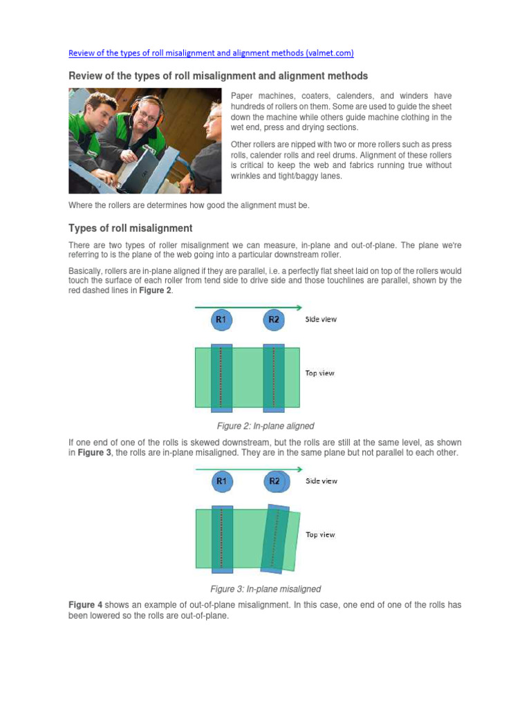 Roll Misalignment and Alignment Methods | PDF | Manufactured Goods ...