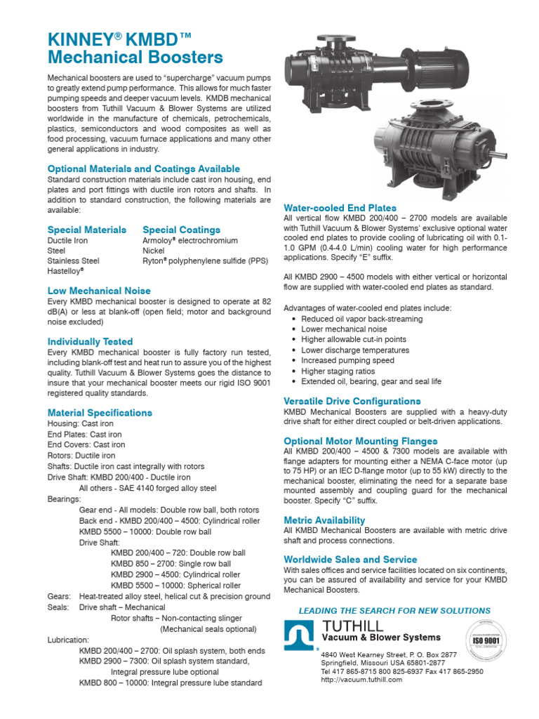 KMBD Mech Boosters | PDF | Gear | Pump