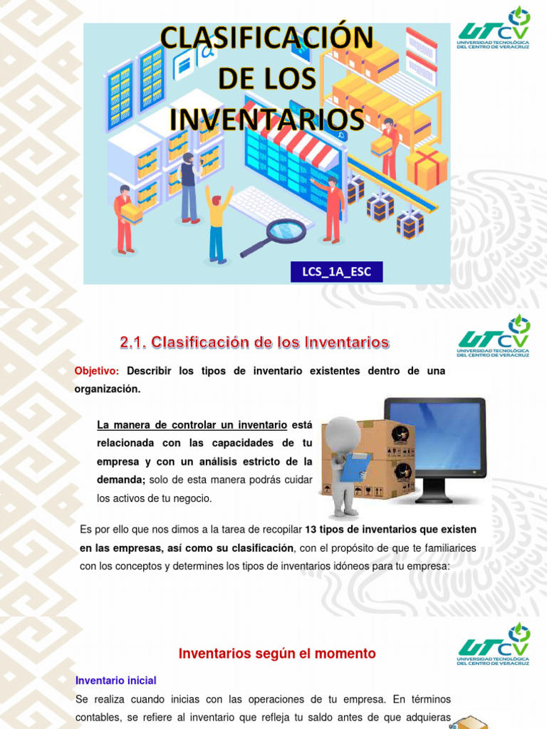 Tipos y Clasificación de Inventarios | PDF | Inventario | Business