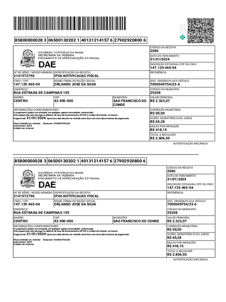 Emitir DAE | PDF | Brasil