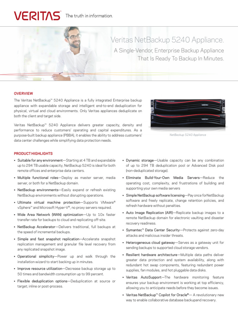 Netbackup 5240 Appliance Data Sheet Pdf Backup Cloud Computing