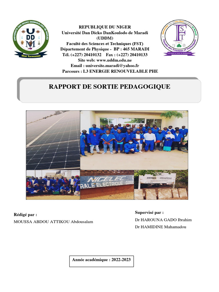 Rapport de Sortie Pédagogique UDDM | PDF