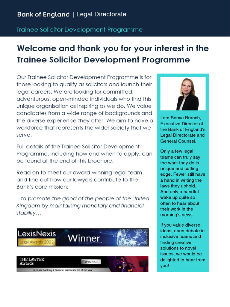 Trainee Solicitor Development Programme Brochure | PDF | Banks | Solicitor
