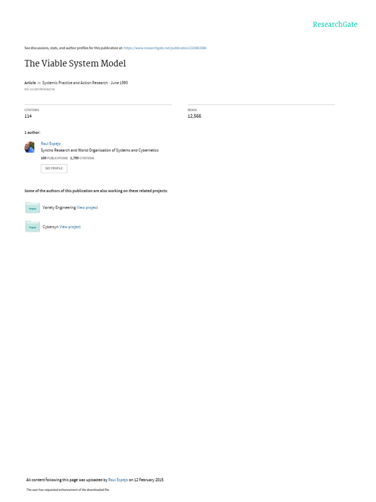 The Viable System Model | PDF | Autonomy | Communication