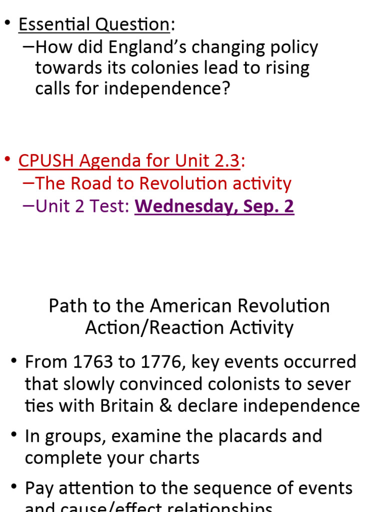 Path to American Revolution Overview | PDF | Common Sense | Colonial ...