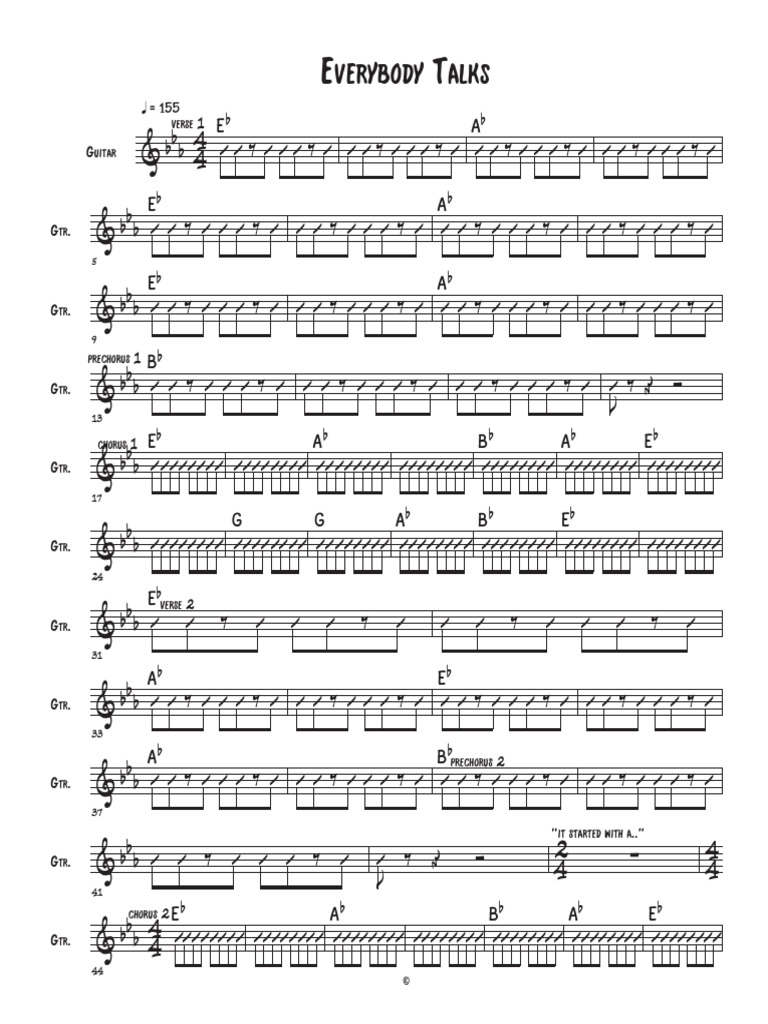 Everybody Talks (OG) - SCORE | PDF