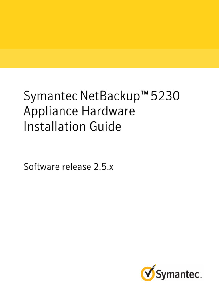 Symantec NetBackup 5230 Appliance Hardware Installation Guide | PDF | World Wide Web | Internet ...