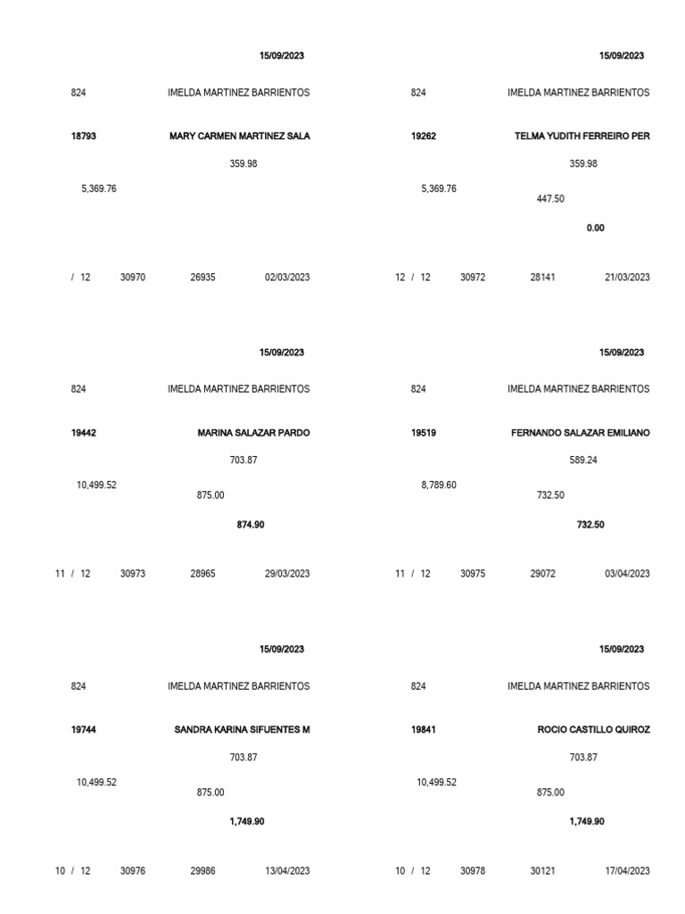 Rep Relacion Rec Cliente Final PS | PDF