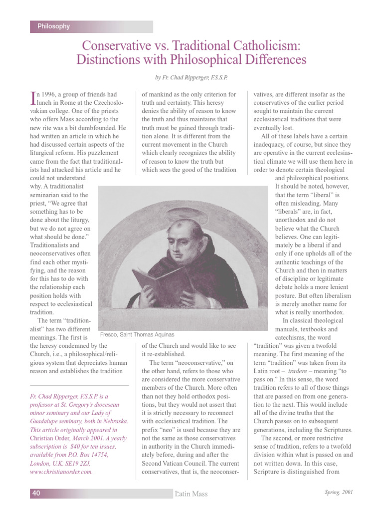 Conservative vs. Traditional Catholicism: Distinctions With ...
