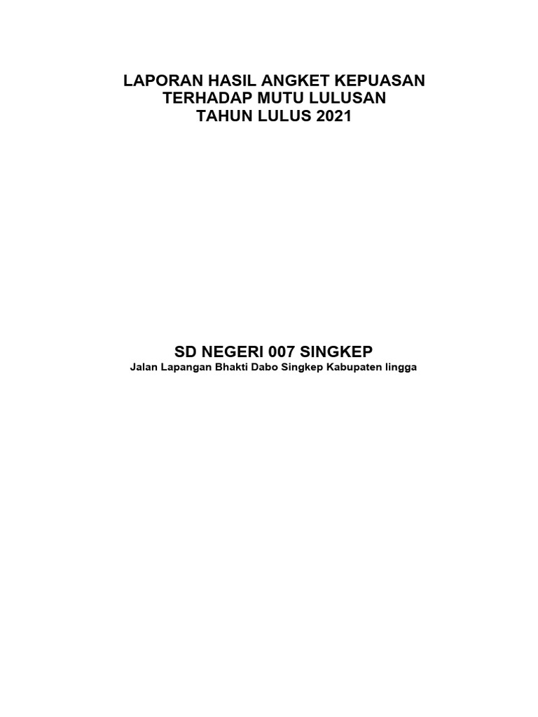 Contoh Angket Laporan Tracer Study Mama Rita | PDF