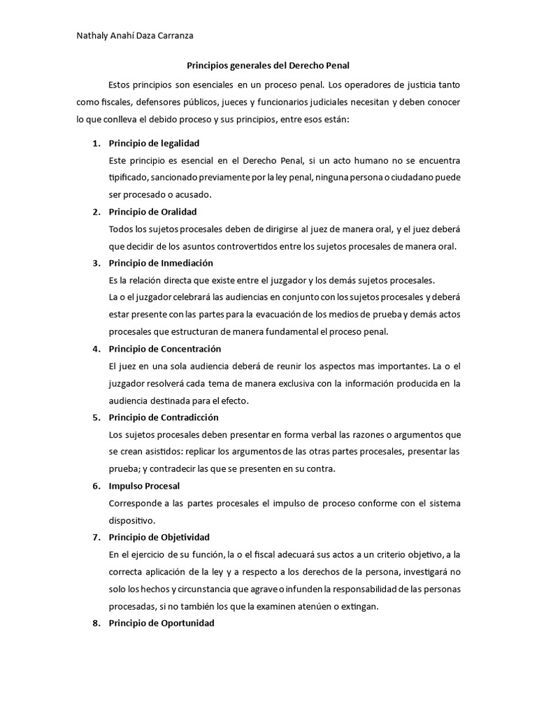 Principios Generales Del Derecho Penal Pdf Evidencia Ley