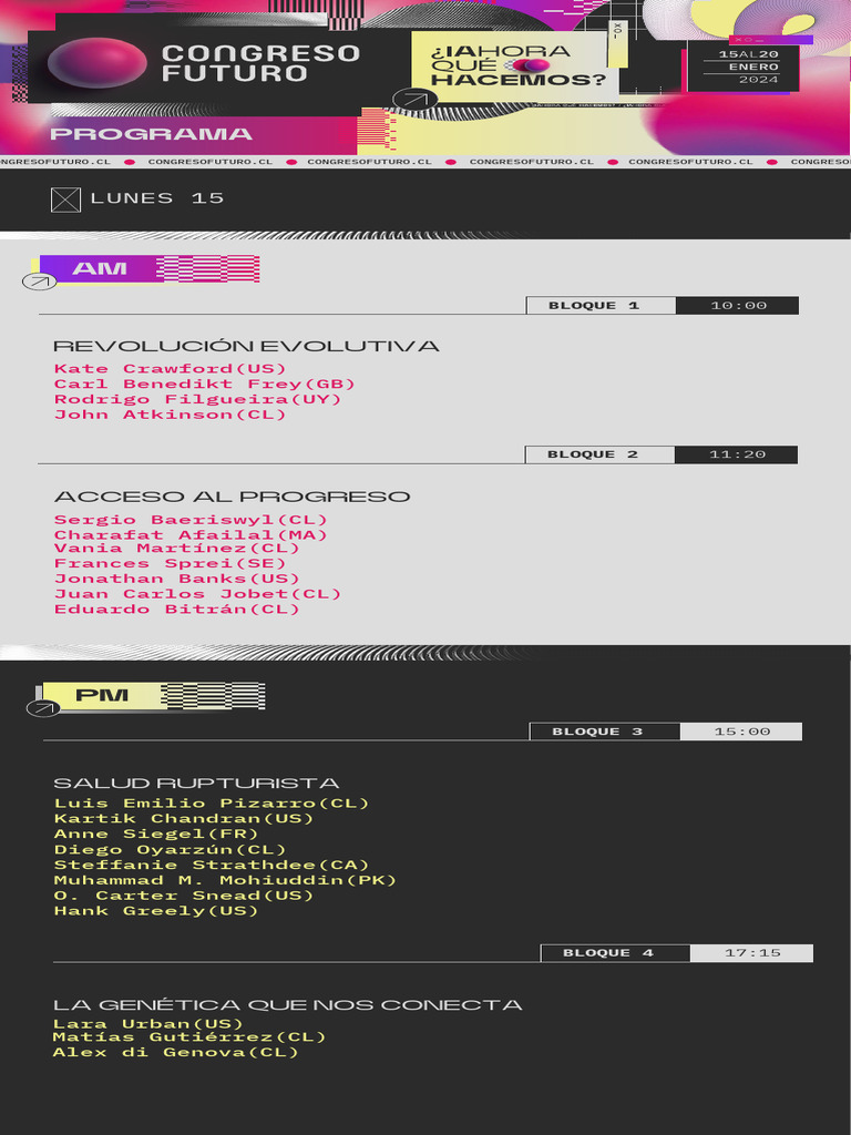 Programa Congreso Futuro 2024 | PDF