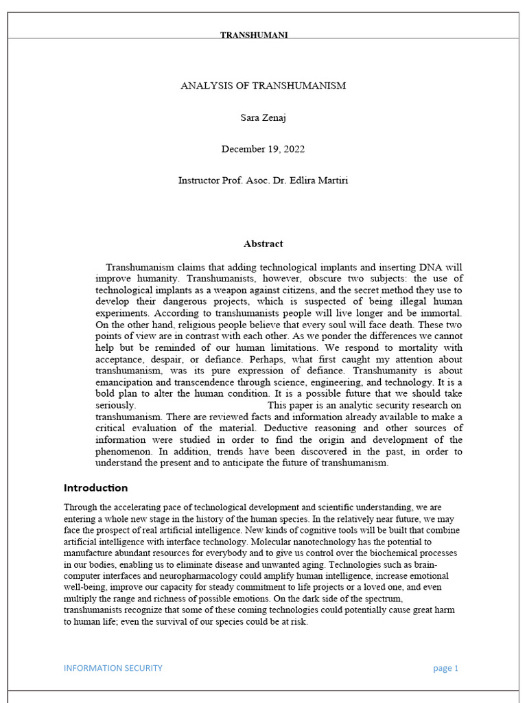 TRANSHUMANISM | Download Free PDF | Transhumanism | Soul