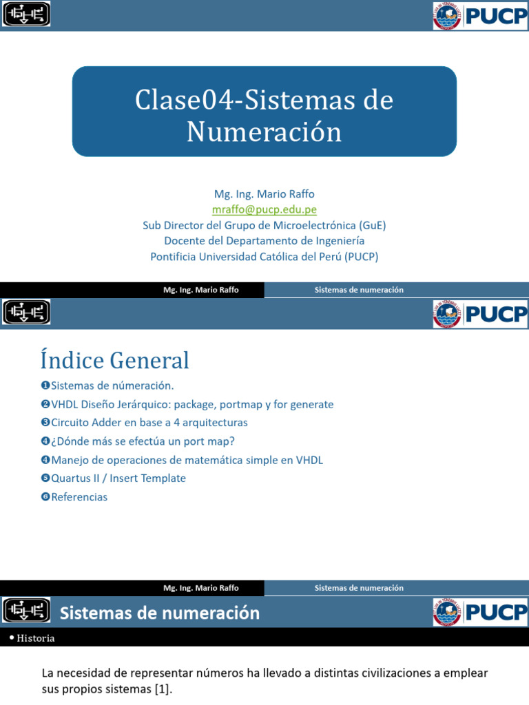 1IEE04 Clase04 Numeracion Matematica Desarrollada | PDF | Vhdl | Matemáticas