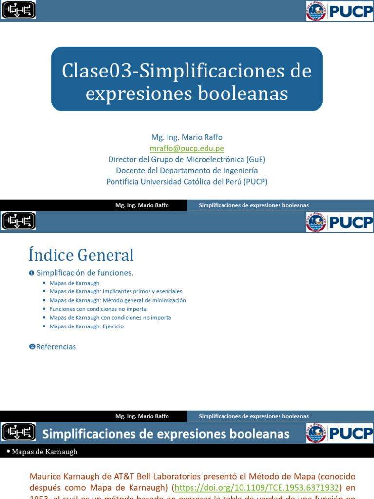 1IEE04 Clase03 MapasKargnaugh | PDF | Ciencias de la Computación | Álgebra