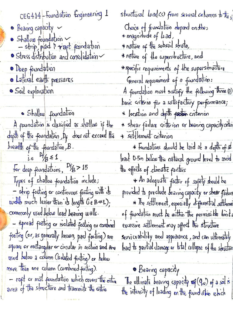 Foundation Engineering Note - Isaac's | PDF