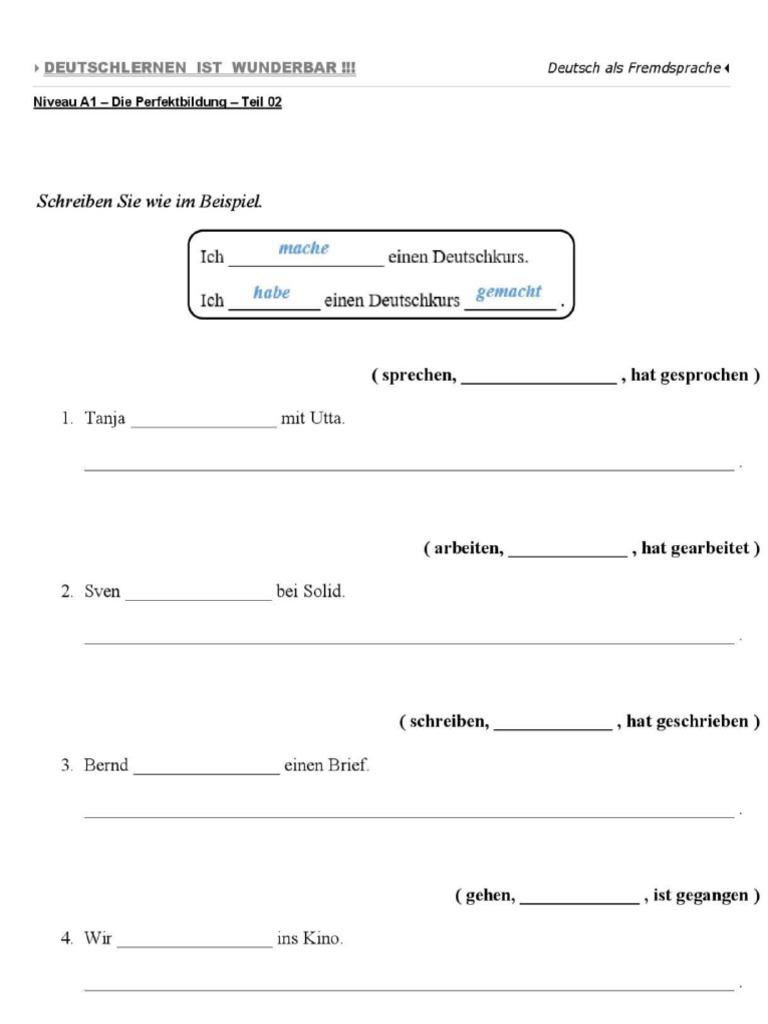 Schreiben Sie Satze | PDF